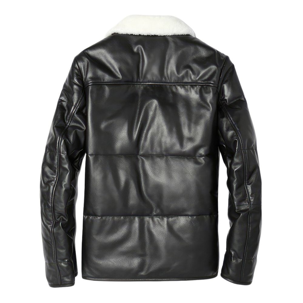 Buy Winter Jet Black A2 Aviator Pure Sheepskin Leather Jacket For Men ...