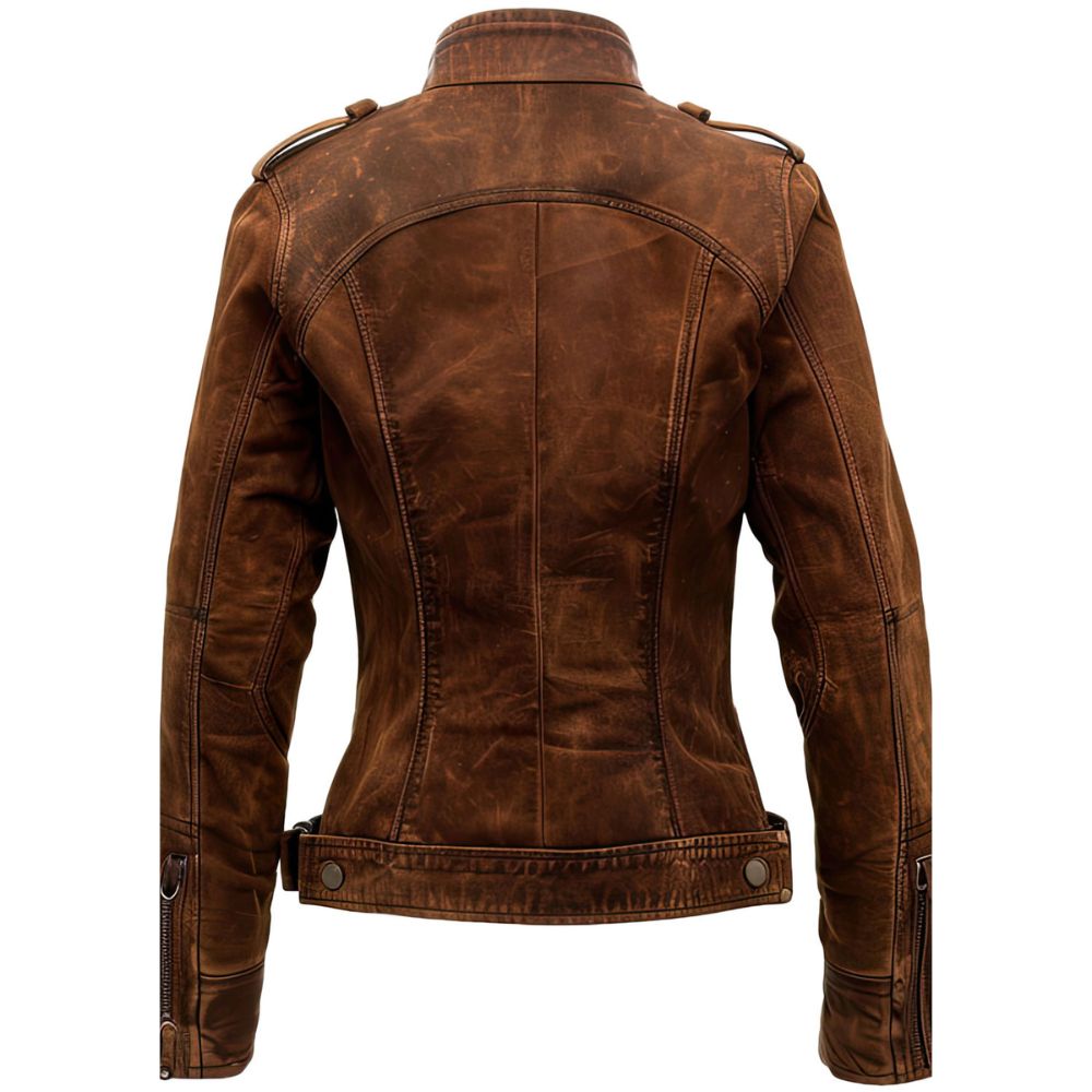 Buy Winter Classic Distressed Brown Pure Suede Leather Jacket For Women ...